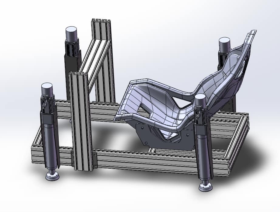 Racing simulator 3DOF/4DOF solution TSIM-4DOF-1 – tela-actuator