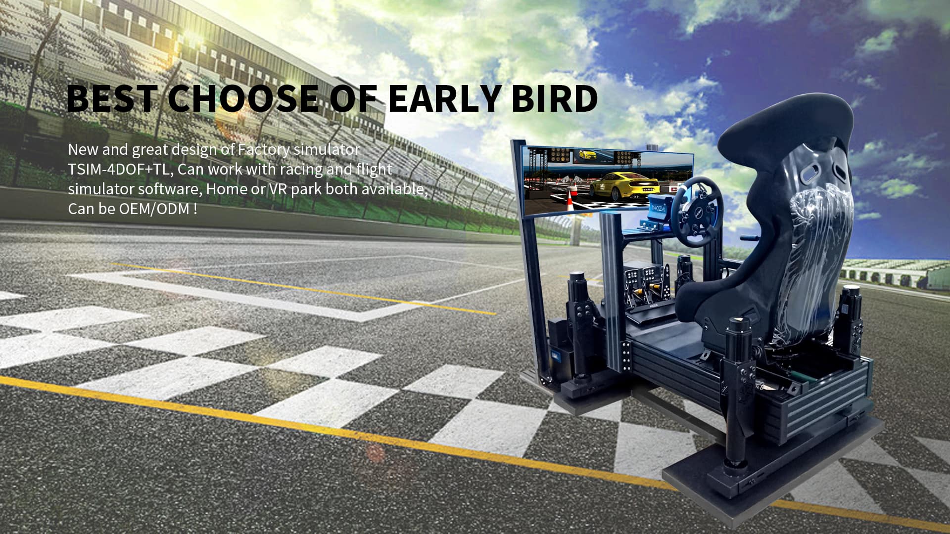 Car racing simulator TSIM-4DOF+TL-1 – tela-actuator